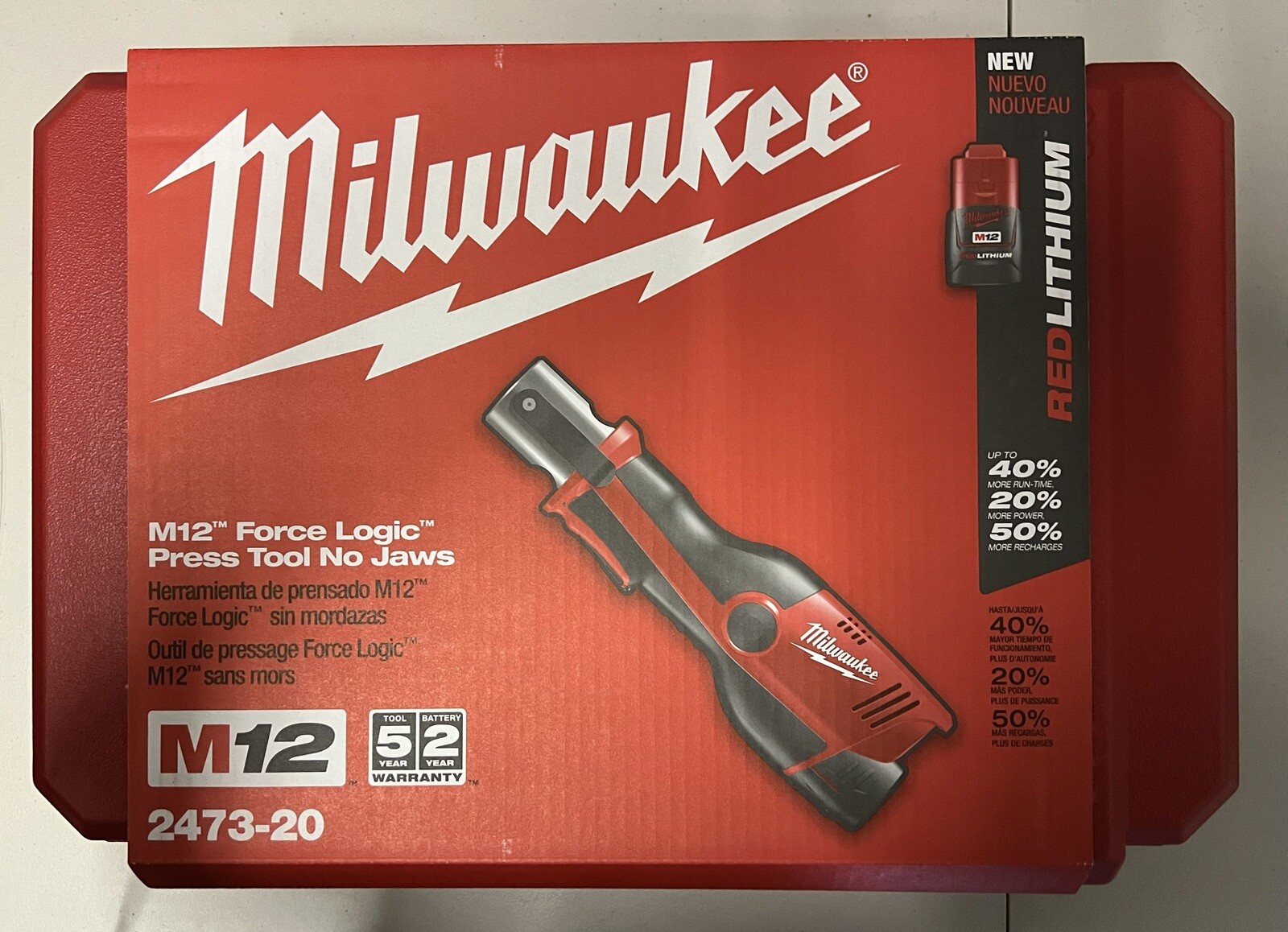 Milwaukee M12 Force Logic Press Tool Kit - Red (2473-20) for sale ...