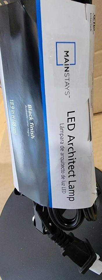 MAINSTAYS LED SWING ARM ARCHITECT DESK LAMP, BLACK *NEW | eBay