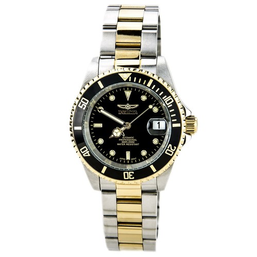 Invicta Pro Diver 8927OB Two Tone Gold Steel Black Dial Automatic Men's ...