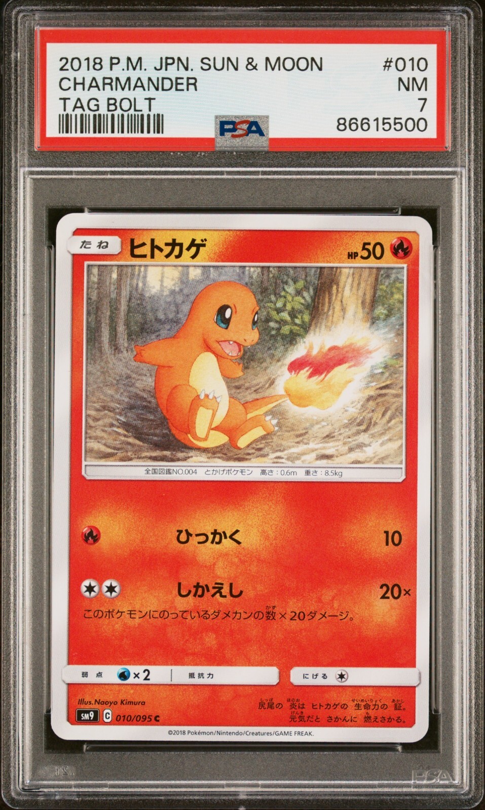 POP 2! NM 2018 Pokemon Japanese Tag Bolt SM9 Charmander 010/095 PSA 7 ...