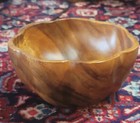 Monkeypod Pacific Hawaiian Wood Bowl Signed Hand Carved Centerpiece 60s ...