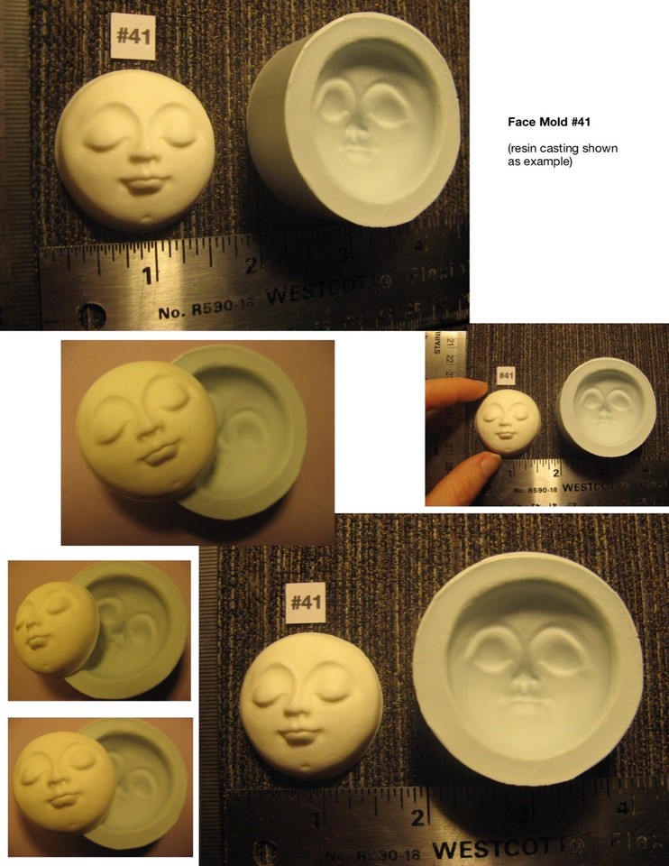 YOUR CHOICE - FG Flexible Silicone Push Molds of Round Oval Sun Moon ...
