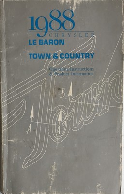 1988 Chrysler Le Baron Town & Country Owner's Manual | eBay