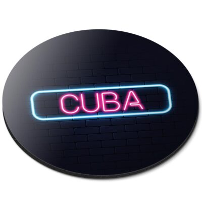 Round Mouse Mat Neon Sign Design Cuba Country #350592 | eBay UK