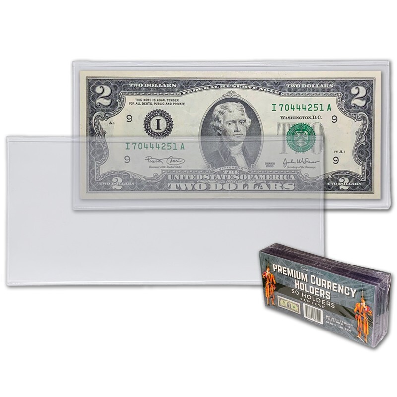 50 Semi-Rigid Currency Protector Sleeves US Dollar Bill Holders Buy 3 ...