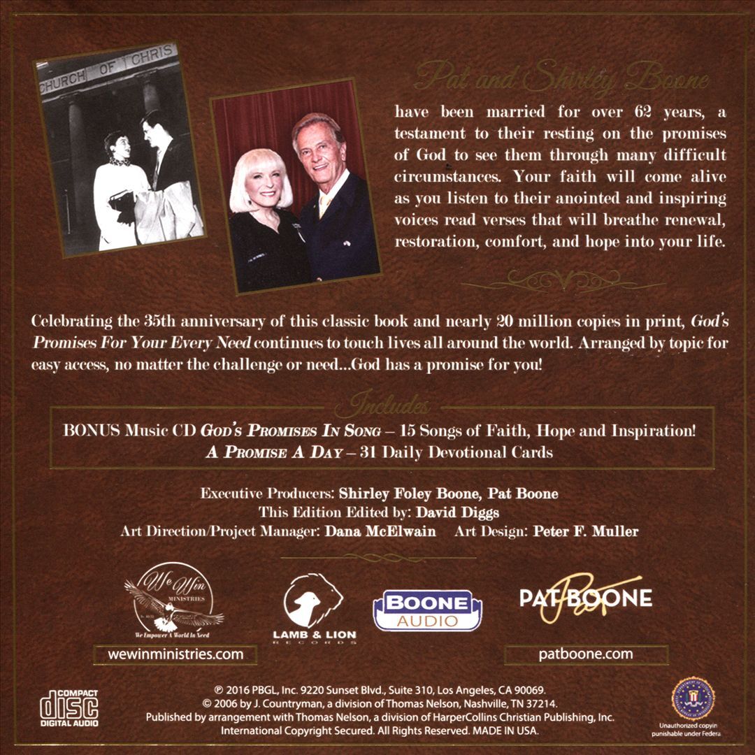 God's Promises for Your Every Need by Boone, Pat / Boone, Shirley Foley ...