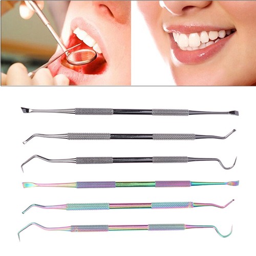 3x Dentist Teeth Clean Care Explore Probe Hook Pick Stainless Steel ...
