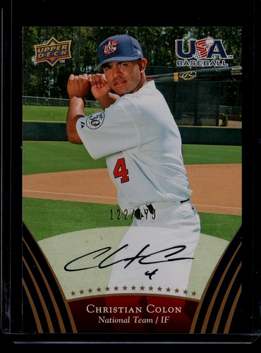 Christian Colon 2008 UD USA Baseball National Team Gold Auto (RC) 122/ ...
