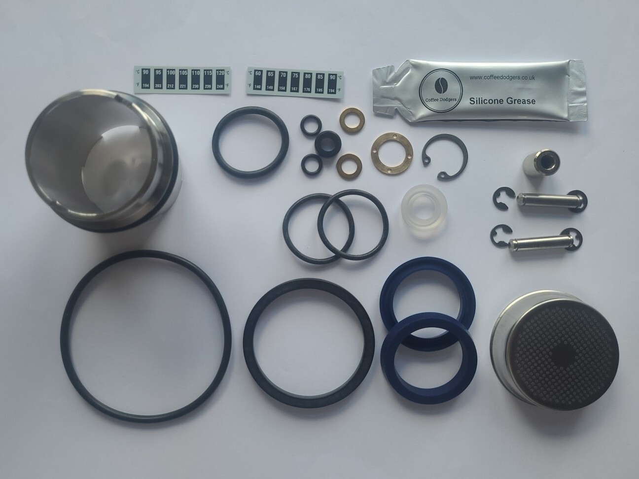La Pavoni Grouphead Seal/Service Kit Post Mil 51mm + S/S Piston Sleeve ...