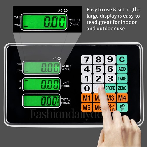 Digital Heavy Duty Platform Industrial Scale 300KG/660lb Backlit LCD ...