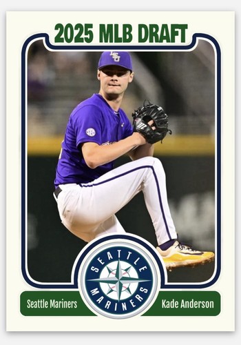 2025 MLB DRAFT BASEBALL CARD Kade Anderson Seattle Mariners #3 OVR SP ...