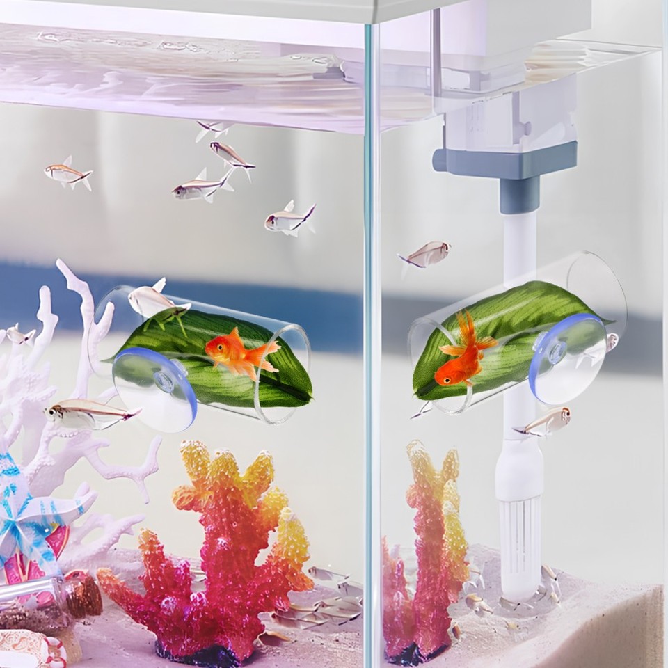 2 Pcs Betta Fish Tank Accessory Aquarium Accessories for Tunnels Cave ...