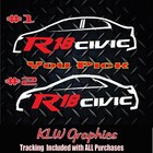 R 18 Vinyl Decal Sticker JDM Civic Turbo Racing Import Window Euro Car ...
