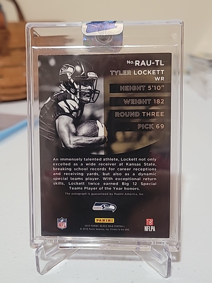 2015 Panini Black Gold-Black Gold (RC) Autograph #RAU-TL Tyler Lockett ...