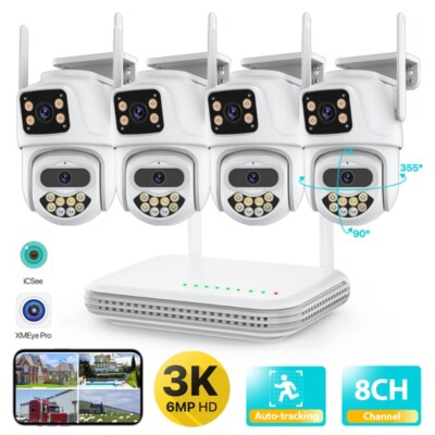 6MP HD Dual Lens PTZ Cameras Security Protection Outdoor Auto Tracking ...