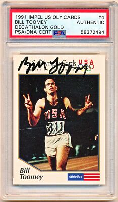 1991 Impel US Olympic Cards Bill Toomey Decathalon Auto #4 PSA/DNA ...