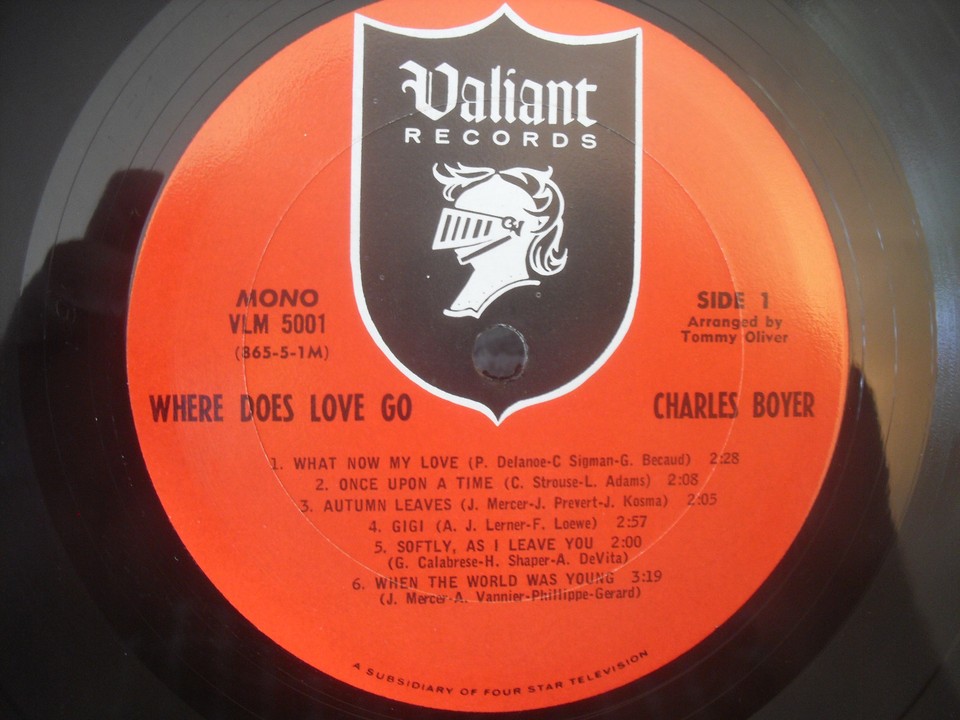 Charles Boyer, Where Does Love Go, Valiant Records VLM 5001, 1965 ...