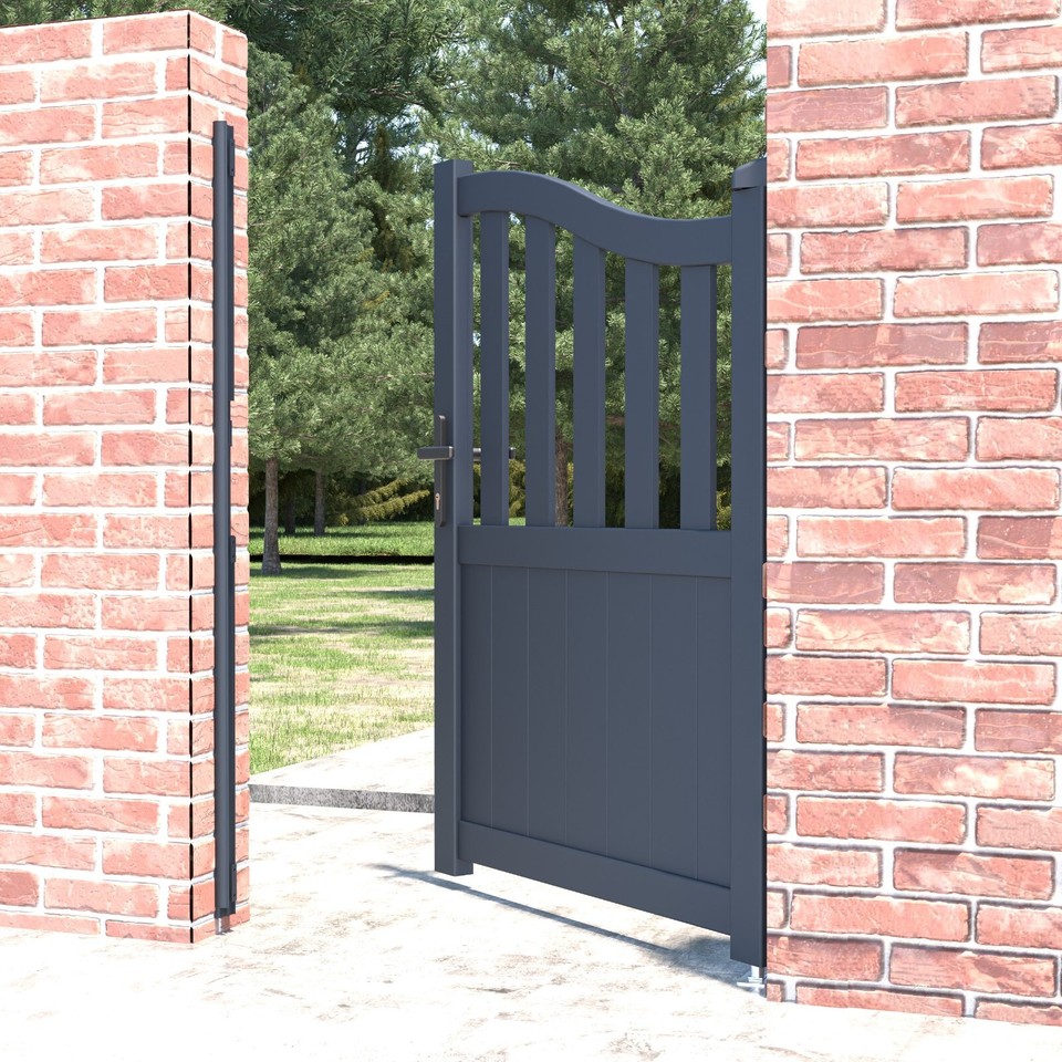 BillyOh Tor Aluminium Garden Side Gate Slatted Design In Grey Secure ...