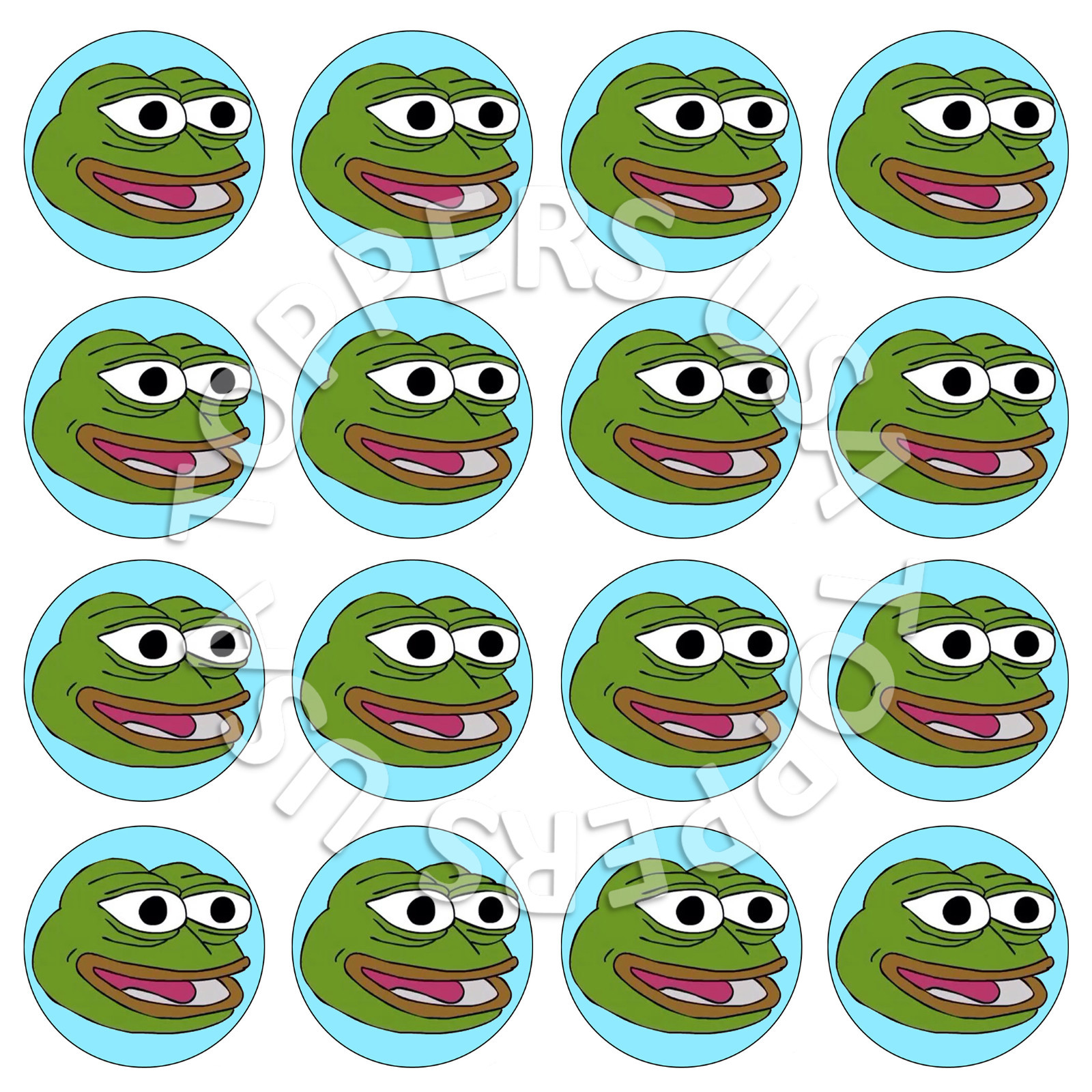 16x EDIBLE Pepe the Frog Meme Birthday Cupcake Toppers Wafer Paper 4cm ...