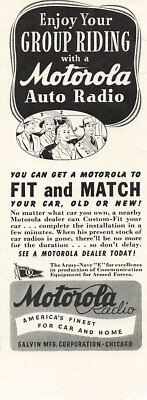 Motorola Print Ad Vintage Advertisement Car Auto Radio Advertising 1943 ...