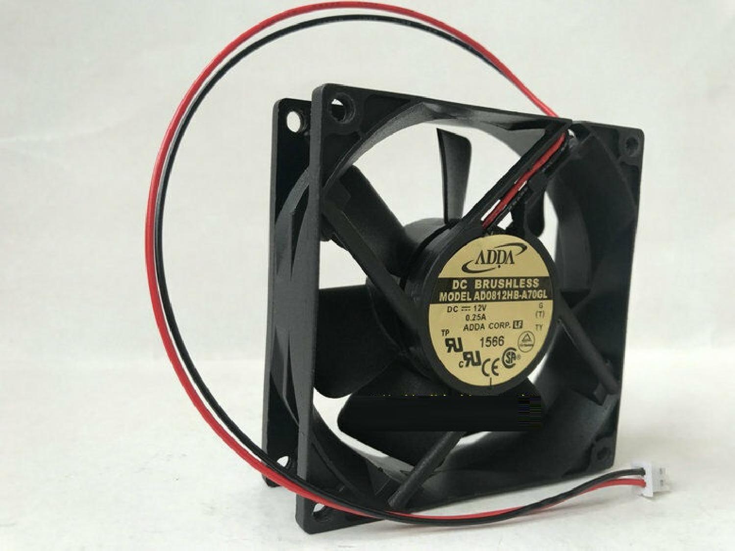 AD0812HB-A70GL AUA / ADDA CORP. FAN 12 VOLT .25 AMP 80X80X25MM 2 WIRE 3 ...