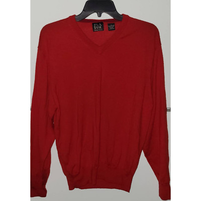 Jos A Banks Deep Red Pullover Sweater Large | eBay