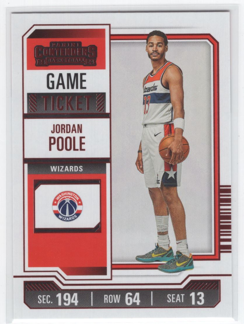 2023-24 Panini Contenders Ticket Red Jordan Poole Washington Wizards ...