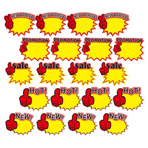 250 Pcs Price Tag Burst Shaped Paper Signs Sale for Retail Store | eBay UK