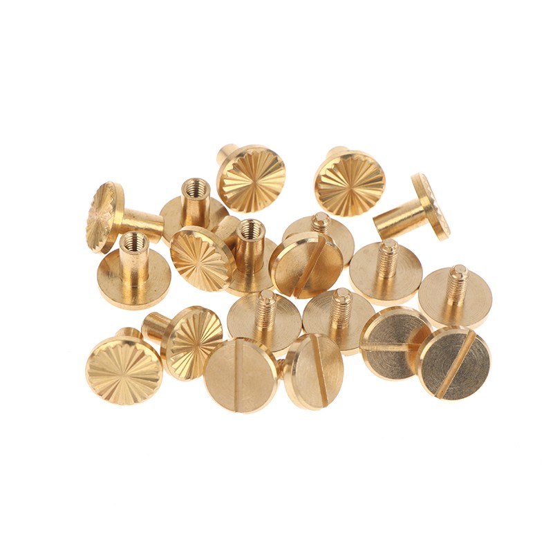 10pcs Solid Brass Binding Chicago Screws Belt Screw Nail Stud Rivets ...