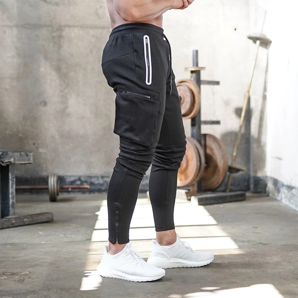 US Man's Training Bodybuilding Sports Fitness Sweatpants Jogger Gym ...