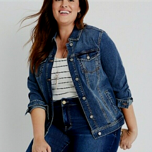 Maurices Plus Size 1 Stretch Denim Button-Front Jean Jacket | eBay