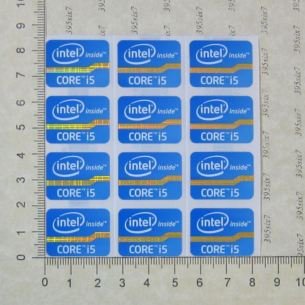 Laptop PC Processor Sticker (1st 3rd 4th 6th 7th 8th 9th 10th Gen) x 12 ...
