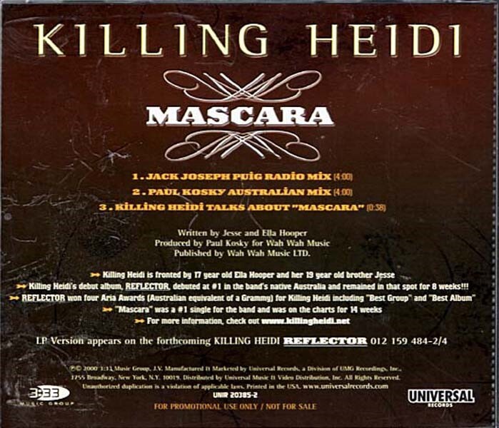 Mascara ~ Killing Heidi ~ Rock ~ CD ~ Used VG | eBay
