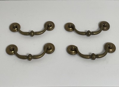 KBC Brass Drop Bail Handle Drawer Pull Rosettes 3” Centers N1191 | eBay