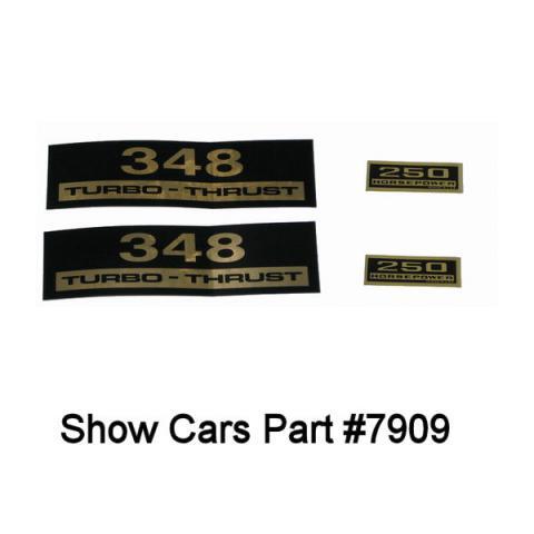 VALVE COVER DECALS KIT 61,60,59,58,CHEVY CHEVROLET IMPALA BELAIR 348 ...