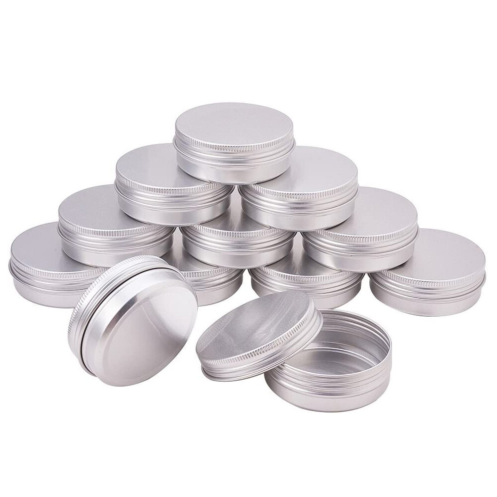 Aluminium Tin Silver Container Cosmetic Pot Lip Balm Jar Small Round ...