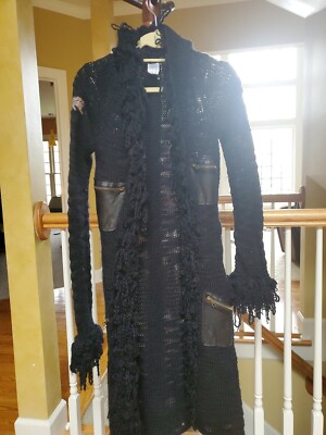PARASUCO long Black Sweater Coat Size Small | eBay
