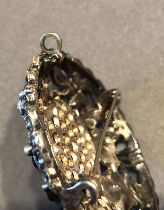 Vintage 1940’s Czech Silver Plate Pomander Pendant Brooch Pin-Estate | eBay