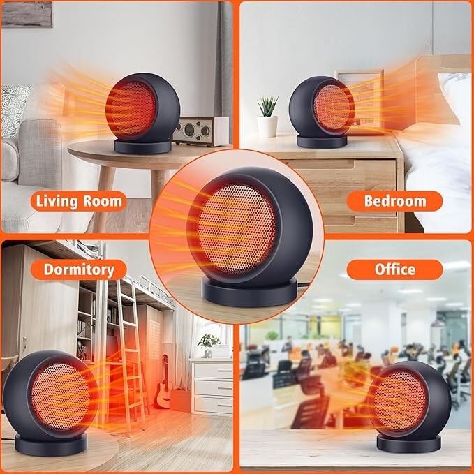 Desk Heater,600W Energy Efficient Space Heater for Indoor Use,PTC ...