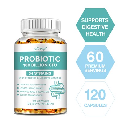 Prebiotic & Probiotics - Gas, Constipation & Bloating Relief, Support ...