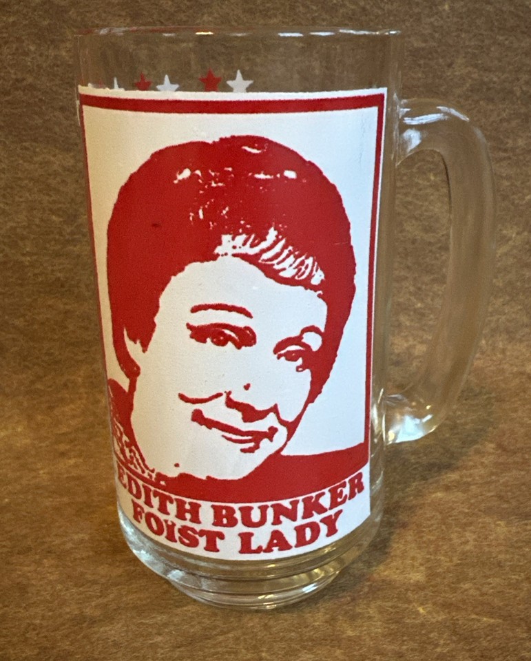 1972 Archie Bunker for President “All in the Family” Complete Glass Mug ...