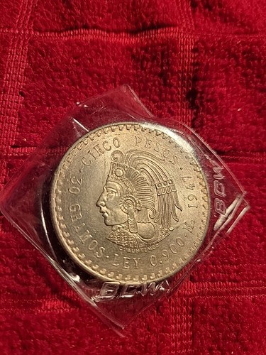 BU 1947 Mo Mexico CINCO 5 Pesos Silver Cuauhtemoc 30 Gramos Ley .900 ...