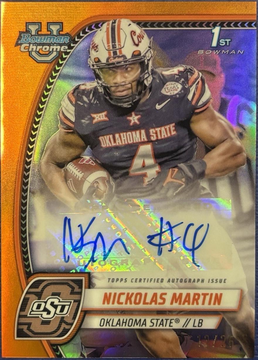 2024 Bowman University Chrome - Chrome Prospect Autographs Nickolas ...