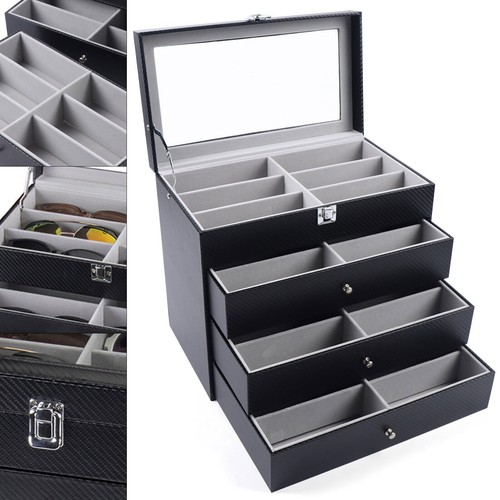 24-Slot Glasses Storage Display Case Organizer Box For Sunglasses ...