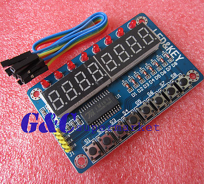 TM1638 8-Bit LED 8-Bit Digital Tube 8 Keys Display module Arduino A2TM ...