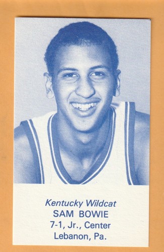 Sam Bowie Kentucky Wildcats 1982-83 Schedule Card Lebanon Pennsylvania ...