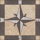 Porcelain Tile Square Compass Rose Mosaic Medallion - Flooring Wall ...
