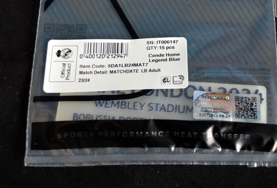 Official Real Madrid Vs dortmund UCL 2024 final match detail patch ...