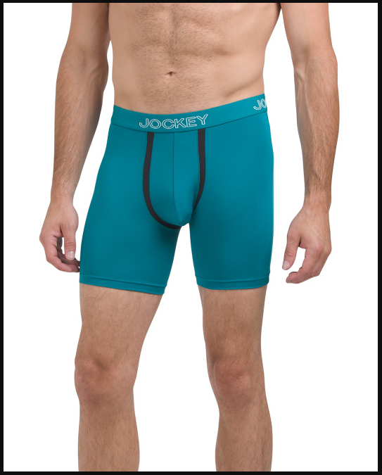 Jockey Men's Boxer Briefs 3 Pack Medium Large Blue Teal Chafe Proof ...