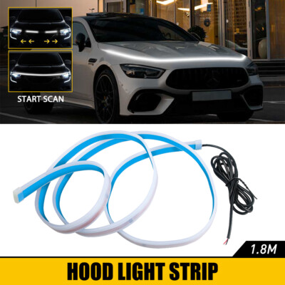 180cm Start Up Scan Car Dynamic LED Hood Light Strip DRL Daytime ...